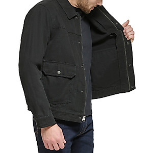 Levi's Men's Lightweight Trucker Shirt Jacket, Black Cotton Canvas