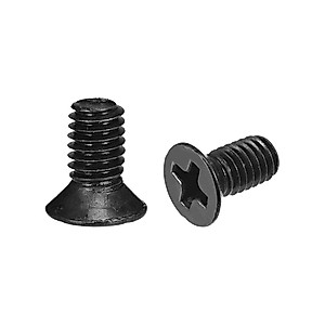 uxcell M4 x 8mm Phillips Screw Fastener Black for Laptop PC TV Fan Switch 50pcs