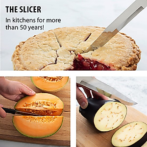 RADA Slicing Knife – Stainless Steel Blade With Black Steel Resin Handle, 11-3/8 Inches, Pack of 2