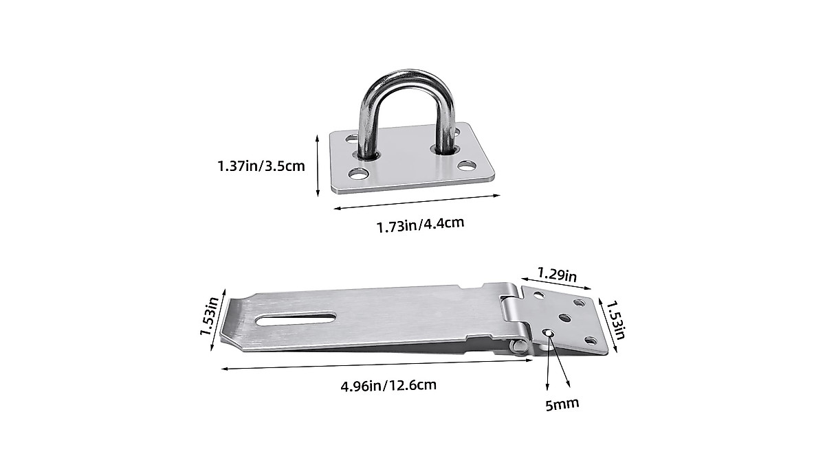 2Pcs Stainless Steel Gate Lock Hasp - Durable & Secure