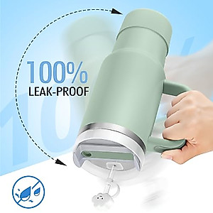 LorinShine 40 OZ Stainless Steel Tumbler with Lid and Straw, Insulated Cup with Handle, Leak Proof Tumbler, Large Water Iced Tea Coffee Bottle for Gift/Travel/Sport/Home