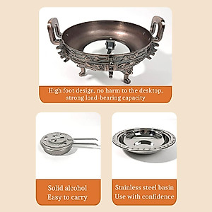 Commercial Round Chafing Dish,4 Pack Stainless Steel Chafers and Buffet Warmers Sets with Pans and Fuel Holders, for Wedding, Parties, Banquet, Catering Events,Red coppery,(1.8L)
