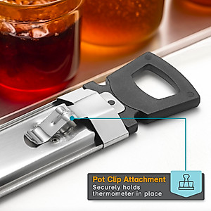 Candy Thermometer Deep Fry/Jam/Sugar/Syrup/Jelly Thermometer with Hanging Hook Cooking Thermometer Food Thermometer Quick Reference Temperature & Pot Clip