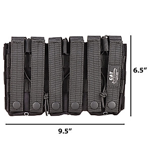 CAT Outdoors Molle Mag Pouch - Double/Triple Holder for AR 15 M4 M16 AK 5.56 308 Type Airsoft Ammo Rifle - Open-Top Tactical MOLLE Magazine Pouches - 3 Mag Pouch Carrier (Triple-Camo)