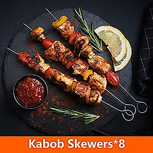 Griddle Accessories, 37 PCS Stainless Steel Grilling Kit, Flat Top Grill Accessories for Blackstone and Camp Chef, Barbecue Utensil Gift with Basting Cover, Thermometer, Meat Injector & Meat Claws