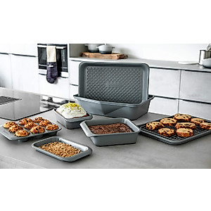 MasterClass Smart Ceramic Baking Tray with Robust Non Stick Coating, Carbon Steel, 40 x 27 cm Large Stackable Cookie Sheet