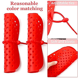 Saintrygo 2 Pieces Shoe Decoration Charm Organizer Shoe Charm Portable Roll Storage Bag Wall Mounted Hanging Silicone Display Stand Not Contain Shoe Charm for Shoe Charm (Red)