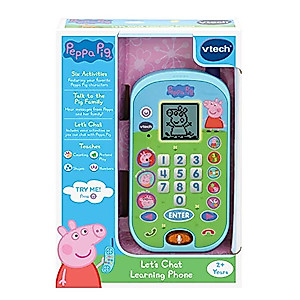 VTech Peppa Pig Let's Chat Learning Phone Blue 6.7 x 3.2 x 0.9 inches
