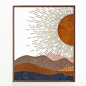 Sun and Moon, Boho Art, Decorative Wall Art, Desert Prints, Modern Abstract Art, Sunshine Decor, Bedroom Wall Art, Above Bed, Set of 2 Prints UNFRAMED (Large)