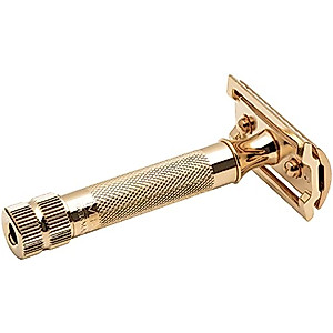 Merkur Classic 2-Piece Double Edge Safety Razor Gold Plated, 1 Count