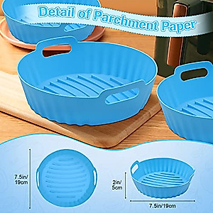 Woltechz 2 Pack Air Fryer Silicone Tray Liners - 1.5mm Thickness, Non-Stick, Heat Resistant, Time-Saving and Easy to Clean - Ideal for Cooking, Baking, and Grilling