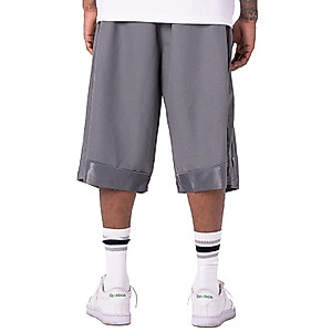 Pro Club Men's Heavyweight Mesh Basketball Shorts, Gray, Large