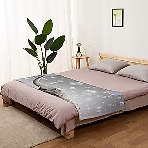 Elephant Throw Blanket,Flannel Fleece Blanket,Soft Cozy Fuzzy Comfy Warm Cute Lightweight Blanket for Women Adult Girl,Kid,Baby-Decor Gift-Grey Microfiber Nap Blanket for Couch,Bed,Sofa - 60" x 50"