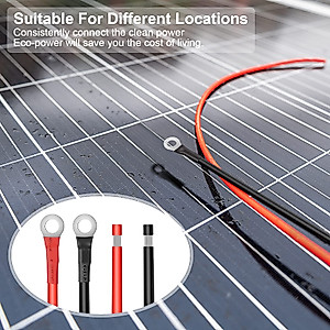 Geosiry 10 Gauge Battery Cable, 10 Gauge Wire Connect Battery and Charge Controller for Solar Panel Automotive RV Motorcycle Marine (10AWG 8FT)