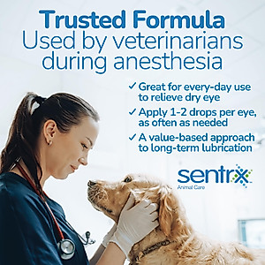 Sentrx Eye Lube Pro, Hyaluronic Acid Drops for Dogs, Cats, Horses, Dry Eye & Redness Relief Ointment, 20g, Pack of 3