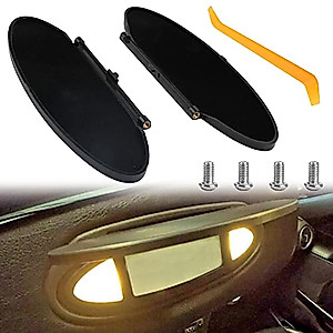 2Pcs Sun Visor Mirror Covers Compatible with Porsche 996/997-911 986/987 Boxster Cayman 1996-2010 Accessories, Driver and Passenger Side Visor Lid Vanity Mirror Covers with Installation Tool