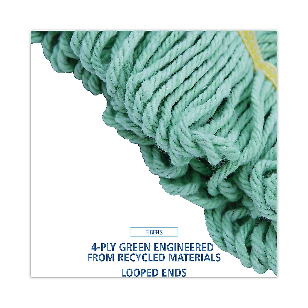 Boardwalk BWK1200LCT EcoMop Recycled Fiber Looped-End Mop Heads - Large, Green (12/Carton)