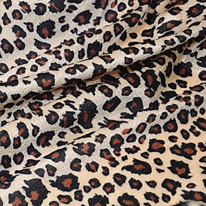 Yutone 59" Wide Leopard Print Velboa Short Fur Pile Upholstery Drapery Clothing Polyester Fabric by The Yard (Leopard one Yard)