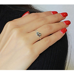 CloseoutWarehouse 925 Sterling Silver Oxidized Paw Print and Heart Ring Size 9