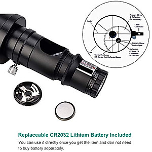 SVBONY SV121 Red Laser Collimator, Adjustable 1.25 inch Collimation Eyepiece, with 2 inches Adapter, Telescope Accessory for Newtonian Dobsonian Marca Telescope