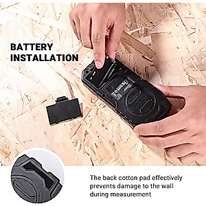 789 Stud Finder, 4 in 1 Sensor Wall Scanner, with Digital LCD display, Automatic Calibration and Sound Alarm, 3 Signal Lamp Prompts, for Wood AC Wire Metal Stud Detection - DMS03, Orange