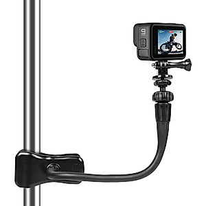 Flexible Jaws Clamp Mount for GoPro Webcam Stand Holder Desk Table Clip with 1/4” Screw Thread 360° Ball Head Compatible with Logitech Webcam/DJI Action Cameras