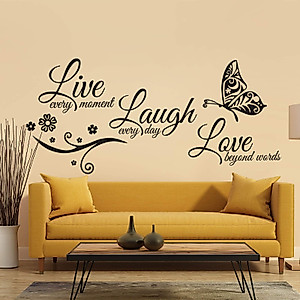 3 Sheets Vinyl Wall Quote Stickers Love Family Inspirational Wall Stickers Motivational Wall Decals Bible Verse Inspirational Sayings for Home School Wall Decorations (Classical Style)