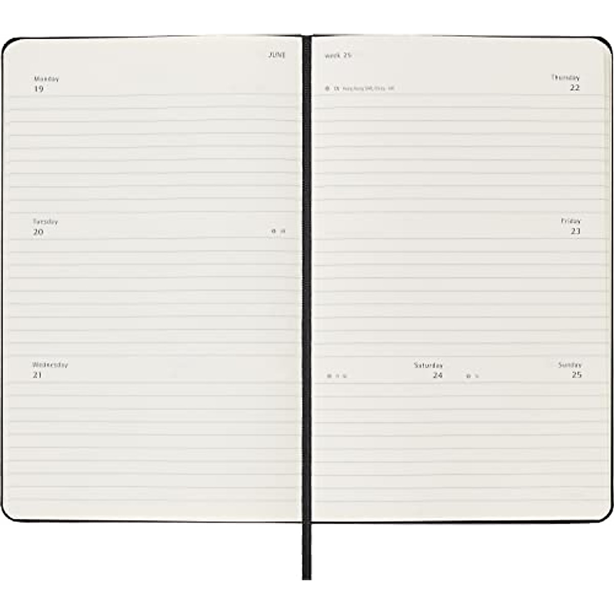 Moleskine 2023 Weekly Horizontal Planner, 12M, Large, Black, Hard Cover (5 x 8.25)
