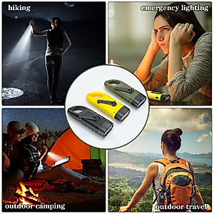 Leelosp 9 Pieces Hand Crank Solar Powered Flashlights, Emergency Rechargeable LED Flashlight Survival Flashlight Gear Self Powered Charging Torch for Outdoor Sports Hiking Camping, Green Yellow Black
