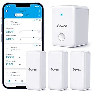 Govee WiFi Hygrometer Thermometer 3 Pack H5151, Indoor Wireless Smart Temperature Humidity Sensor Monitor with Remote App Notification Alert, 2 Years Free Data Storage Export, for Home, Greenhouse