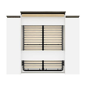 Atlin Designs 104" Queen Murphy Bed and Narrow Storage with Drawers in White