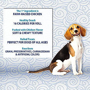 INABA Churu Rolls for Dogs, Grain-Free, Soft/Chewy Baked Chicken Wrapped Churu Filled Dog Treats, 0.42 Ounces Each Stick| 24 Stick Treats Total (8 Sticks per Pack), 3 Flavor Variety Pack (24 Sticks)