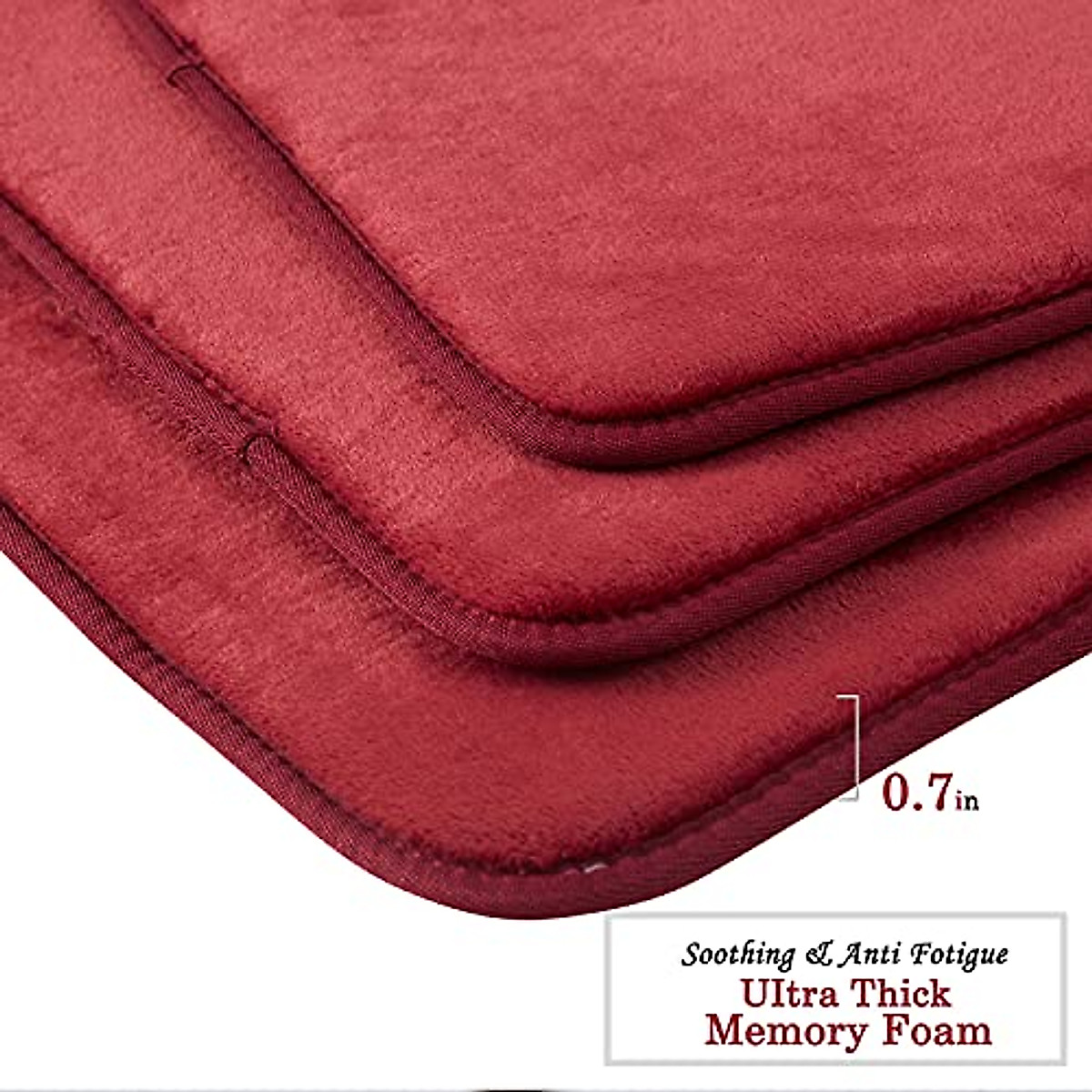Sweet Home Collection Bathroom Rugs Memory Foam Bath or Shower Mat Slip Resistant Extra Absorbent Soft Fluffy Non Skid Rectangle