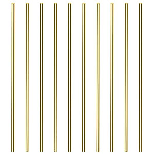 10 Pieces 12 inches 1/8 inch Brass Rods, Sutemribor Brass Solid Round Rod Lathe Bar Stock, 1/8 inch in Diameter, 12 inches in Length