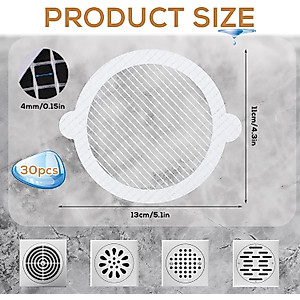 20 PCS Disposable Hair Drain Stickers, 2024 New Disposable Shower Drain Covers Hair Catcher, Drain Mesh Sticker Drain Screen, Floor Drain Sticker for Bathroom Laundry Bathtub Kitchen Sink