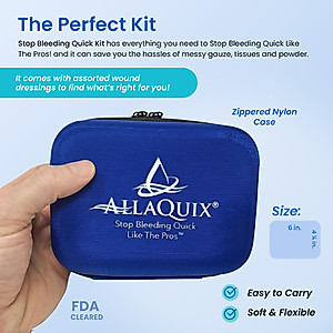 Stop Bleeding Quick Kit - First-aid with AllaQuix Stop Bleeding Gauze (Blood clotting Bandage) (Deluxe)…