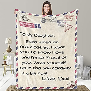 UFOORO Mothers Day Birthday Gifts for Daughter-Daughter Throw Blanket,Daughter Gifts,Daughter Gifts from Dad,Birthday Gifts for Daughter Adult,Daughter Blanket 55"X70"