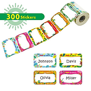300 Pcs Name Tag Label Sticker in 6 Designs with Perforated Line for School Office Home (3.5"x2.2" Each) …
