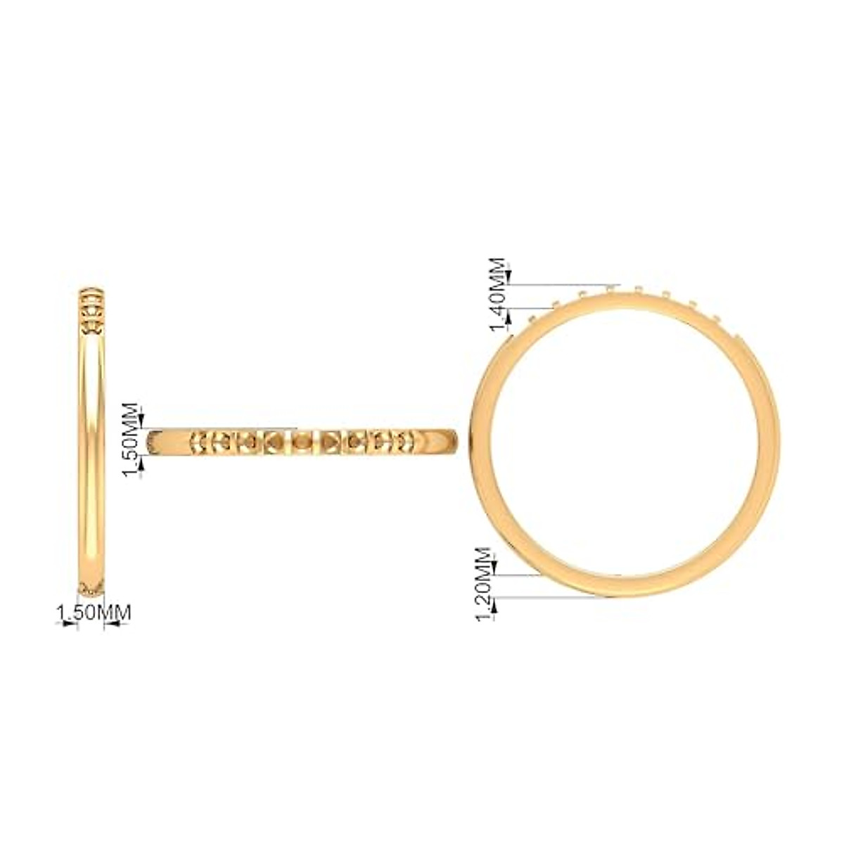 Rosec Jewels Ruby Eternity Band Ring for Women, AAA Quality, Certified Ruby Stackable Anniversary Ring, 14K Yellow Gold, Size:US 6.00