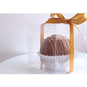 XP-ART 30 PCS Clear Favor Boxes,4 x 4 x 4 inch Plastic Clear Gift Boxes for Wedding,Birthday,Easter Mother's Father's Day Party