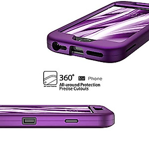 WeLoveCase iPhone SE 2022/2020 Case, Cover 3 in 1 Full Body Heavy Duty Protection Hybrid Shockproof TPU Bumper Protective Case for Apple iPhone SE 2nd Generation & iPhone 7/8 Purple