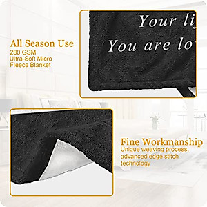 Custom Personalized Blanket with Picture Text Name Customized 1-9 Photo Throw Blanket Gift for Wife Husband Boyfriend Girlfriend Couple Mom Dad Friend Pet for Birthday Anniversary (1 Photo, 50"x60")