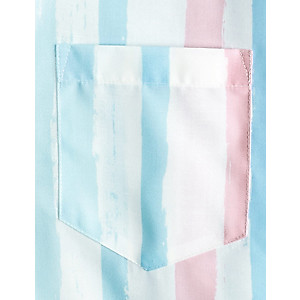 VATPAVE Mens Striped Summer Shirts Casual Button Down Short Sleeve Beach Stylish Untucked Hawaiian Shirts Small Blue Pink