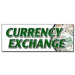 12" Currency Exchange Decal Sticker Best Conversion Rate Fast Low Cost Dollar