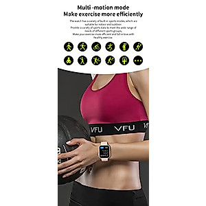 Smart watch, answer/dial phone, 1.83 inch fitness tracker, applicable to Android, IOS, sleep monitoring with blood pressure and blood oxygen, IP68 waterproof, applicable to men and women（Black）