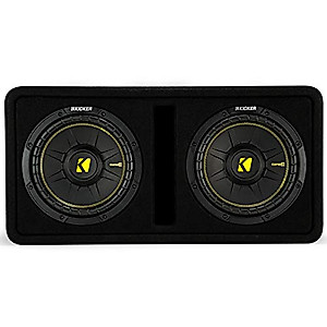 Kicker Bundle Compatible with Universal Vehicles 44DCWC102 Dual 10" CompC Ported Dual Loaded Sub Box Enclosure with HA-A400.1 800 Watt Subwoofer Amplifier and HA-AK8 900W Amp Install Kit