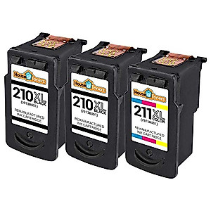 Houseoftoners Remanufactured Ink Cartridge Replacement for Canon PG-210XL & CL-211XL (2 Black & 1 Color, 3-Pack)