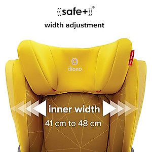 Diono Monterey 4DXT Latch, 2-in-1 High Back Booster Car Seat with Expandable Height, Width, Advanced Side Impact Protection, 8 Years 1 Booster, Yellow Sulphur
