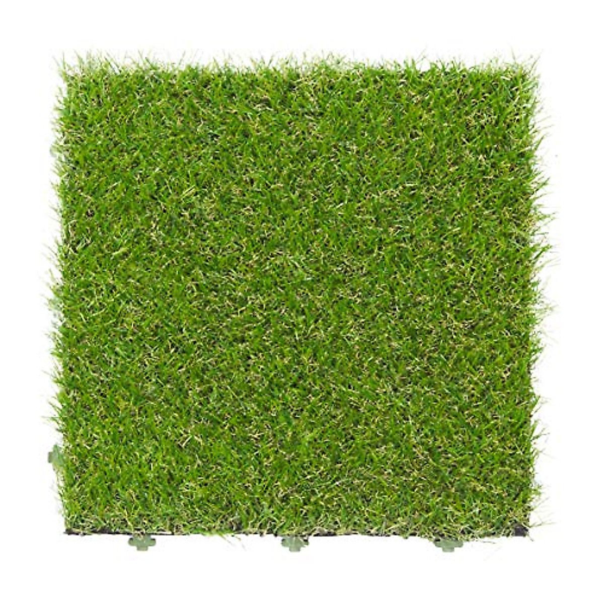 Waterproof Outdoor Turf Grass for Pets Indoor/Outdoor 1x1 Artificial Grass Tile Set for Backyard, Patio, Garage, 1' x 1', Green