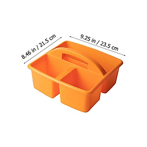 Multiuse Organizer with Handle: Stackable Plastic Bin Basket Divided Storage Tote Holder Plastic Craft Storage Organizer Basket for Art Craft Supplies Makeup Bathroom Shower Cleaning